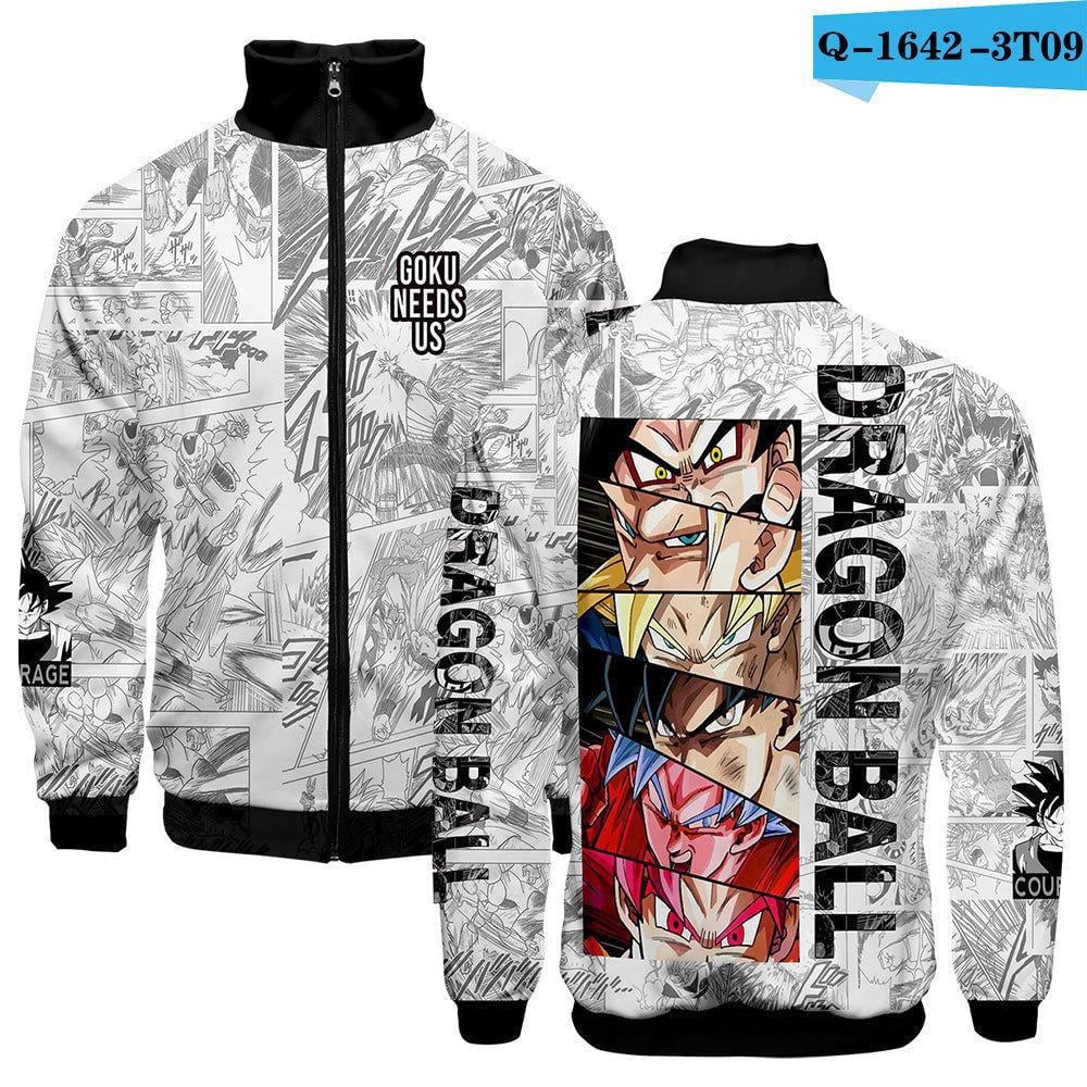 Anime Zipper Stand-up Collar Jacket Sweater - Walmart.com