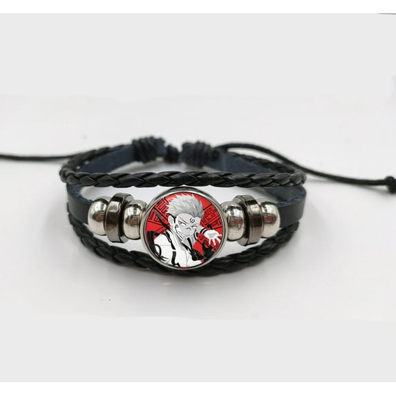 Anime beaded Jujutsu Kaisen Gojo, Fu Hei Hui, leather beaded bracelet ...