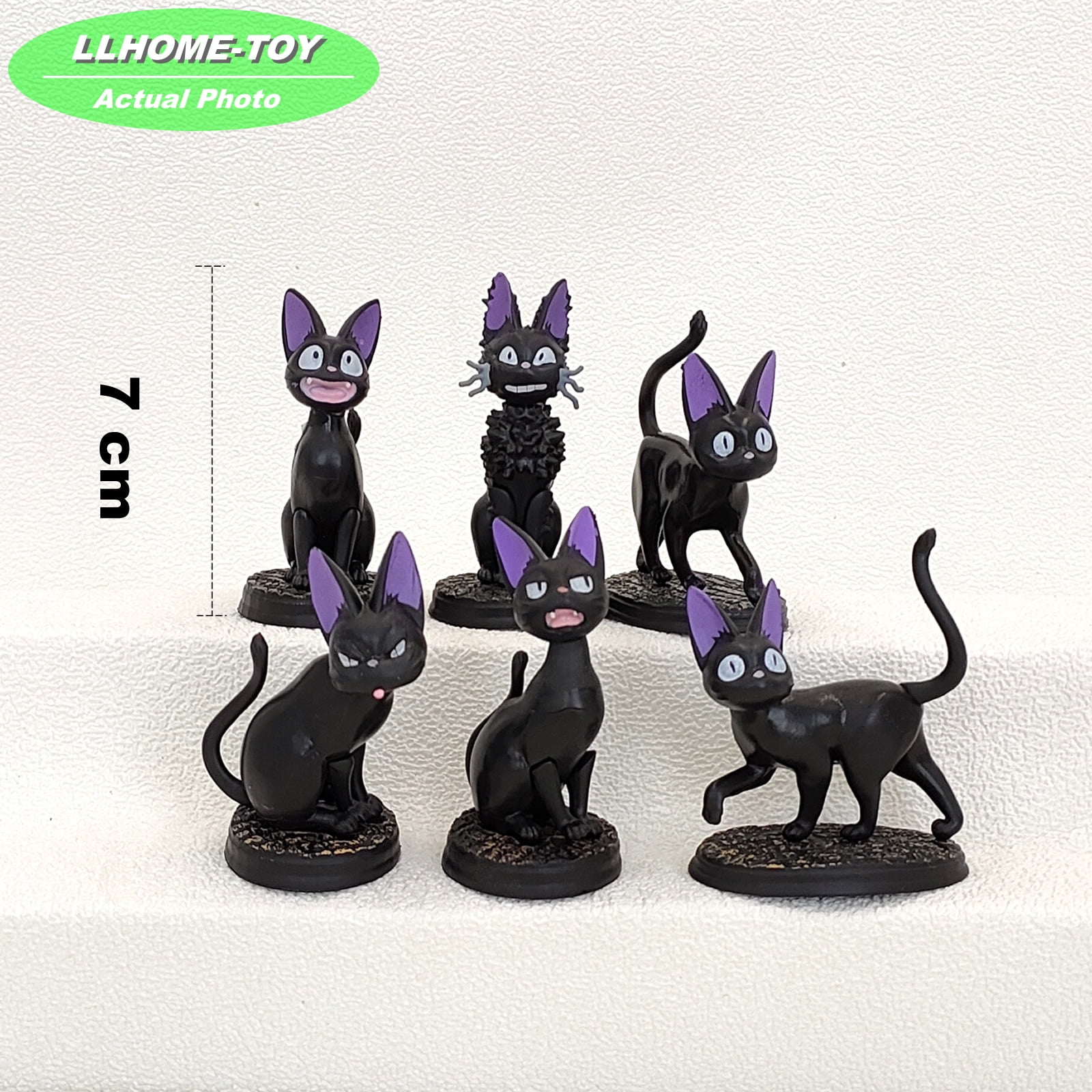 Anime black cat Jiji 6pcs set cute PVC Figure toy Gift cake Desk decor ...