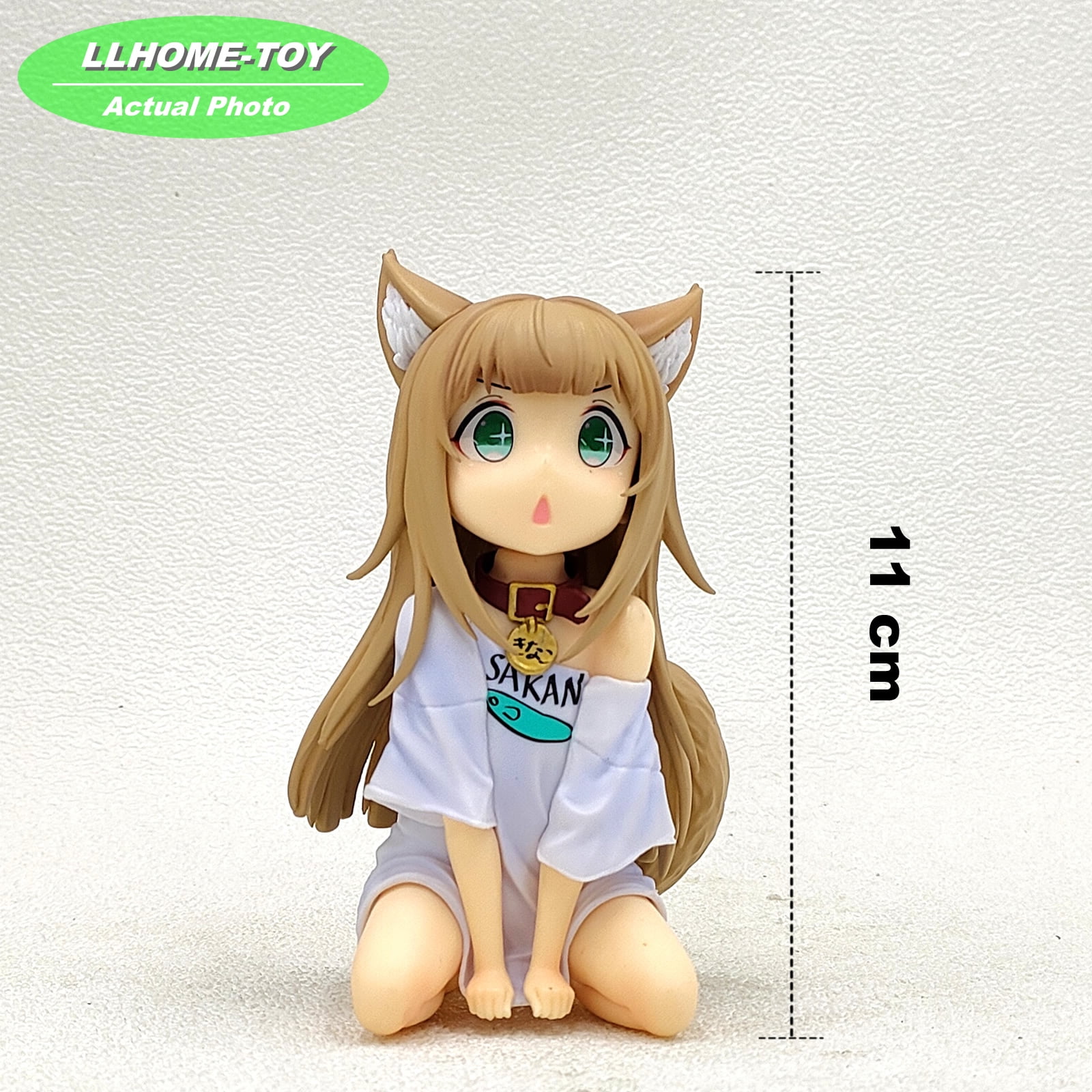 Anime character KINAKO Kneeling Cute Girl PVC Figure Statue Toy Gift ...
