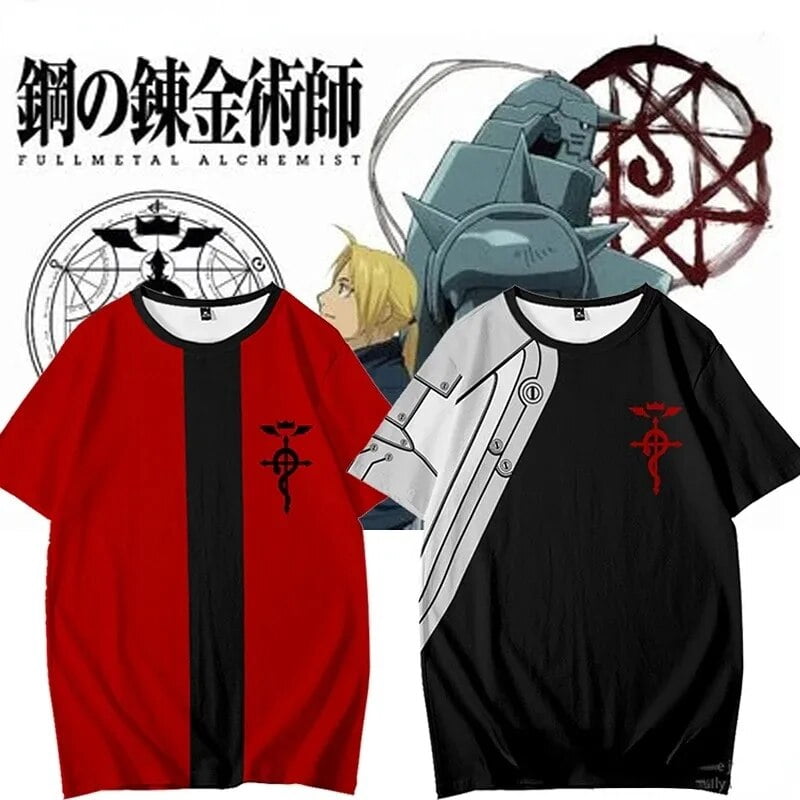 Anime fullmetal alchemist 3d t shirt men women summer neck short sleeve ...