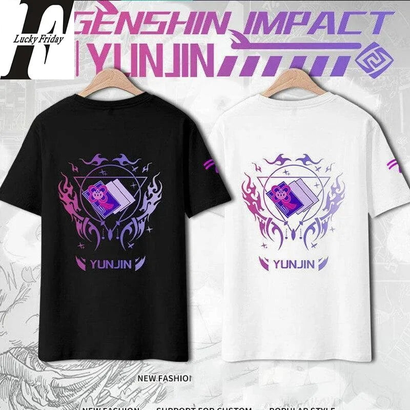 Anime game printing genshin impact yun jin 3d t-shirt cosplay summer ...