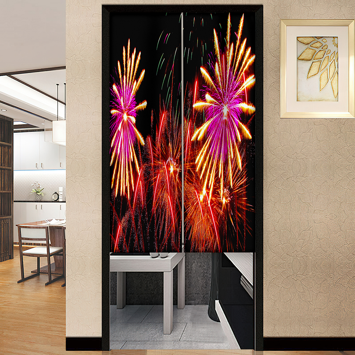 Anime s Festival Scenery Door Curtain Lanterns Short Noren Chinese ...