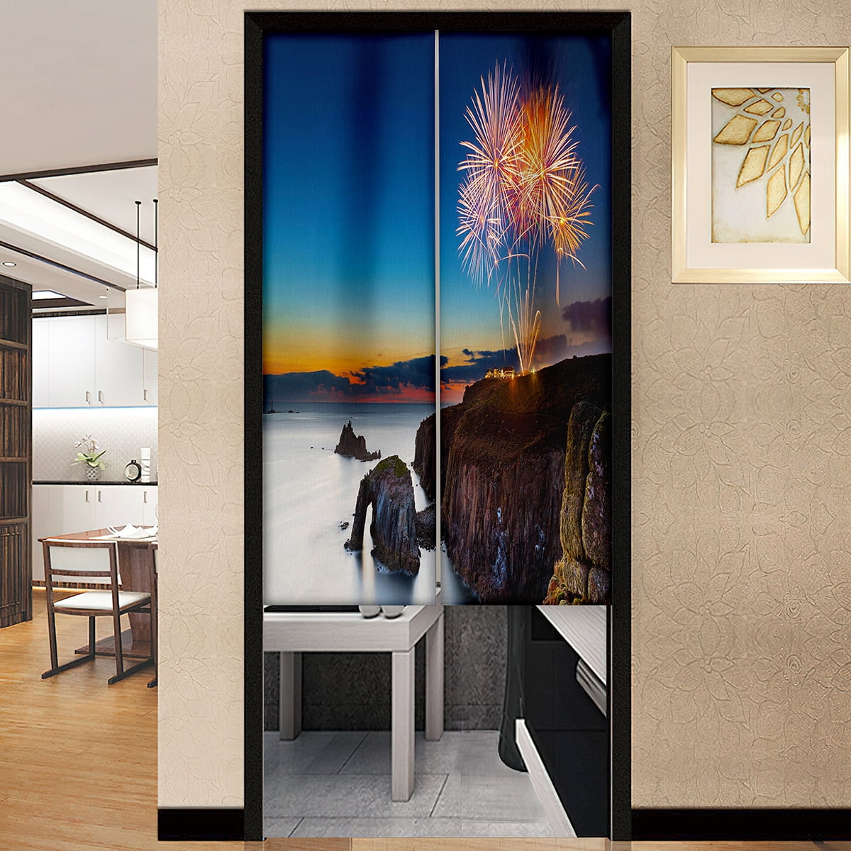 Anime s Festival Scenery Door Curtain Lanterns Short Noren Chinese ...