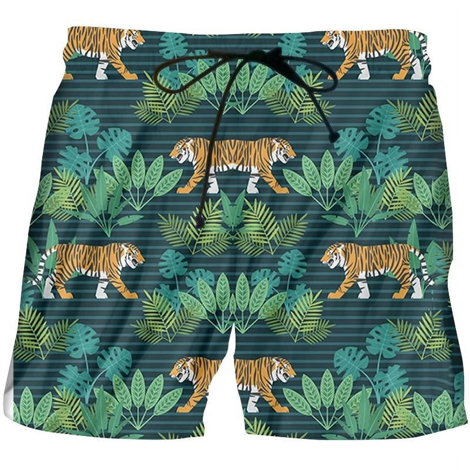 Animel Tiger 3D Pattern Board Shorts 3D Printing Men's Outdoor Leisure ...