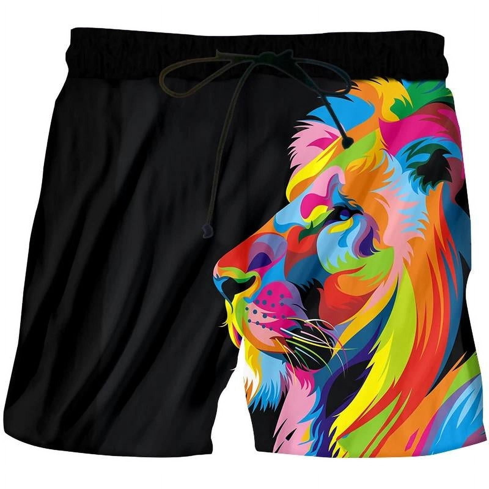 Animel Tiger 3D Pattern Board Shorts 3D Printing Men's Outdoor Leisure ...