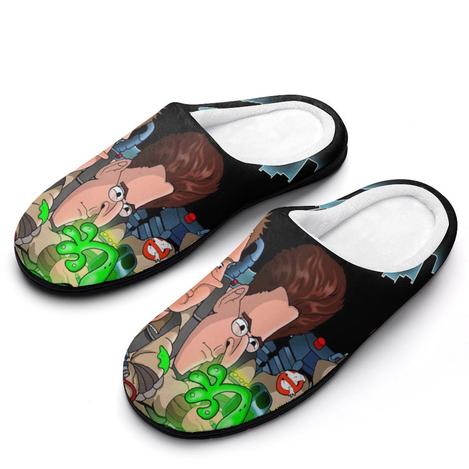 Animeted Ghostbusters Fuzzy Cotton Slippers For Mens Winter Cotton ...