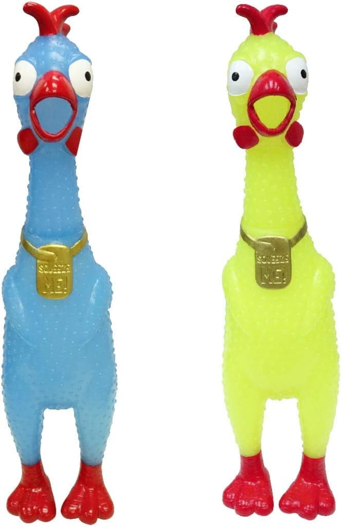 Animolds Squeeze Me Rubber Chicken Toy | Screaming Squeaky Chicken for ...