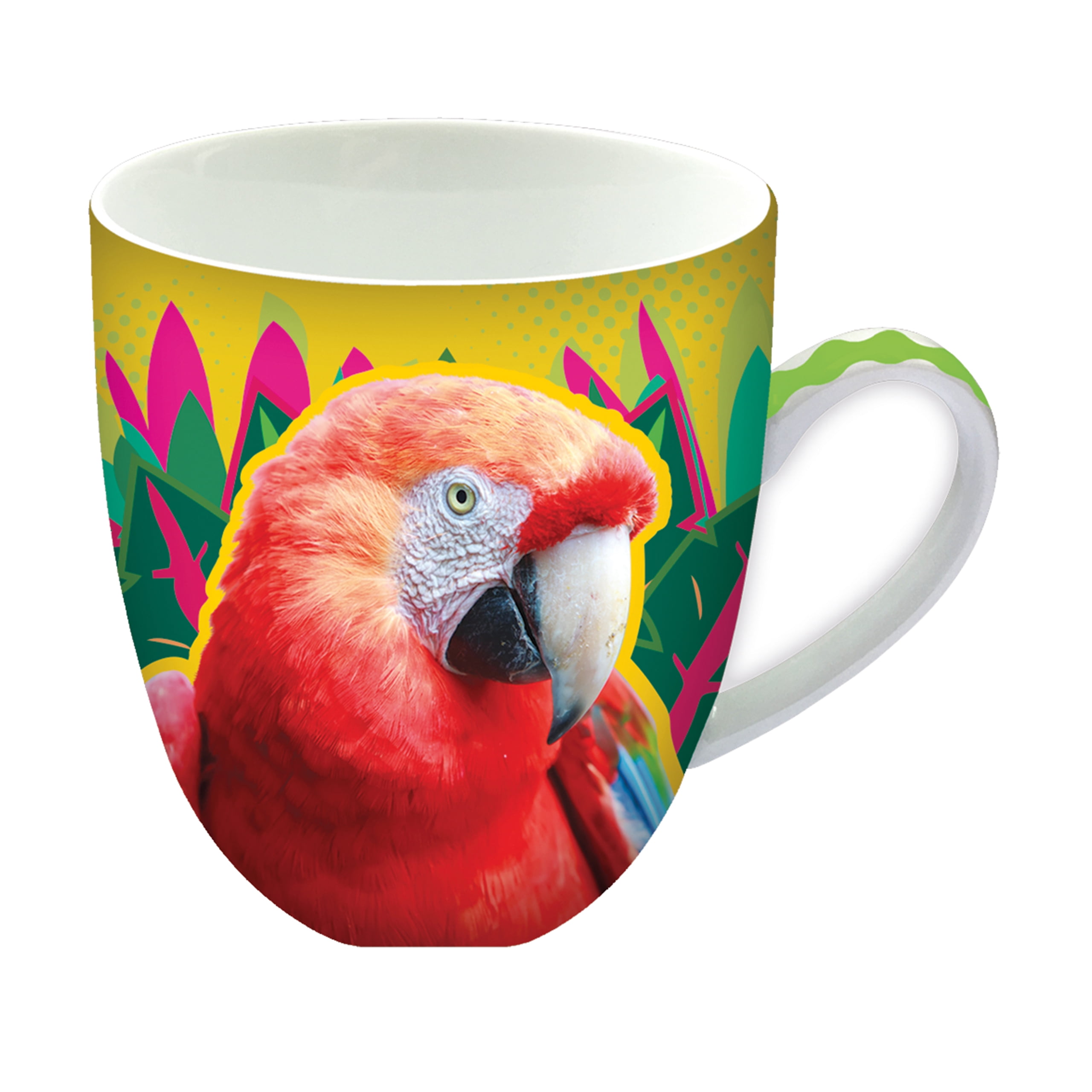 Animug Parrot Coffee Mug from Deluxebase. 15 Fl Oz Animal Print Ceramic ...