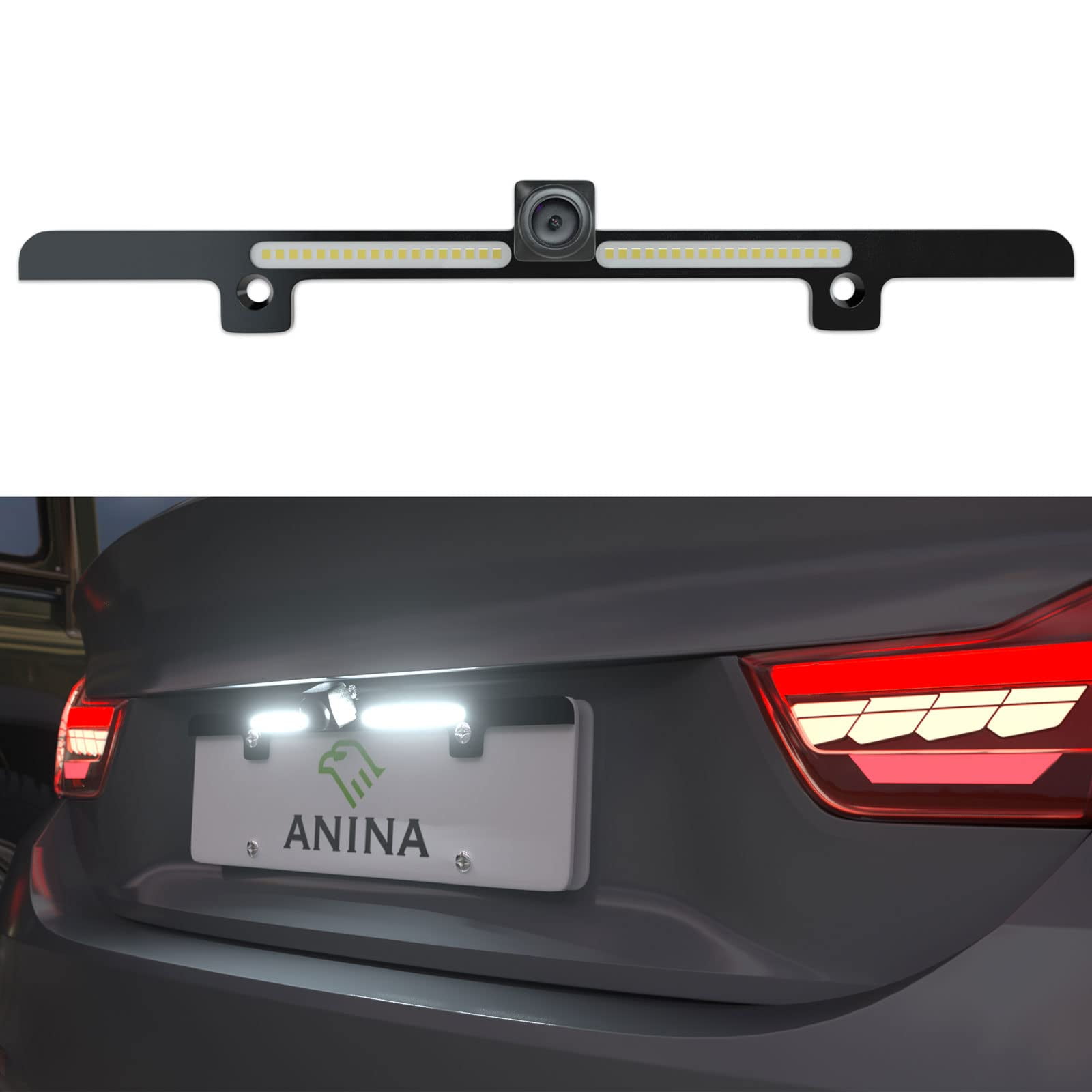 Anina License Plate Backup Camera W/Night Vision 36 LED Lights Reverse ...