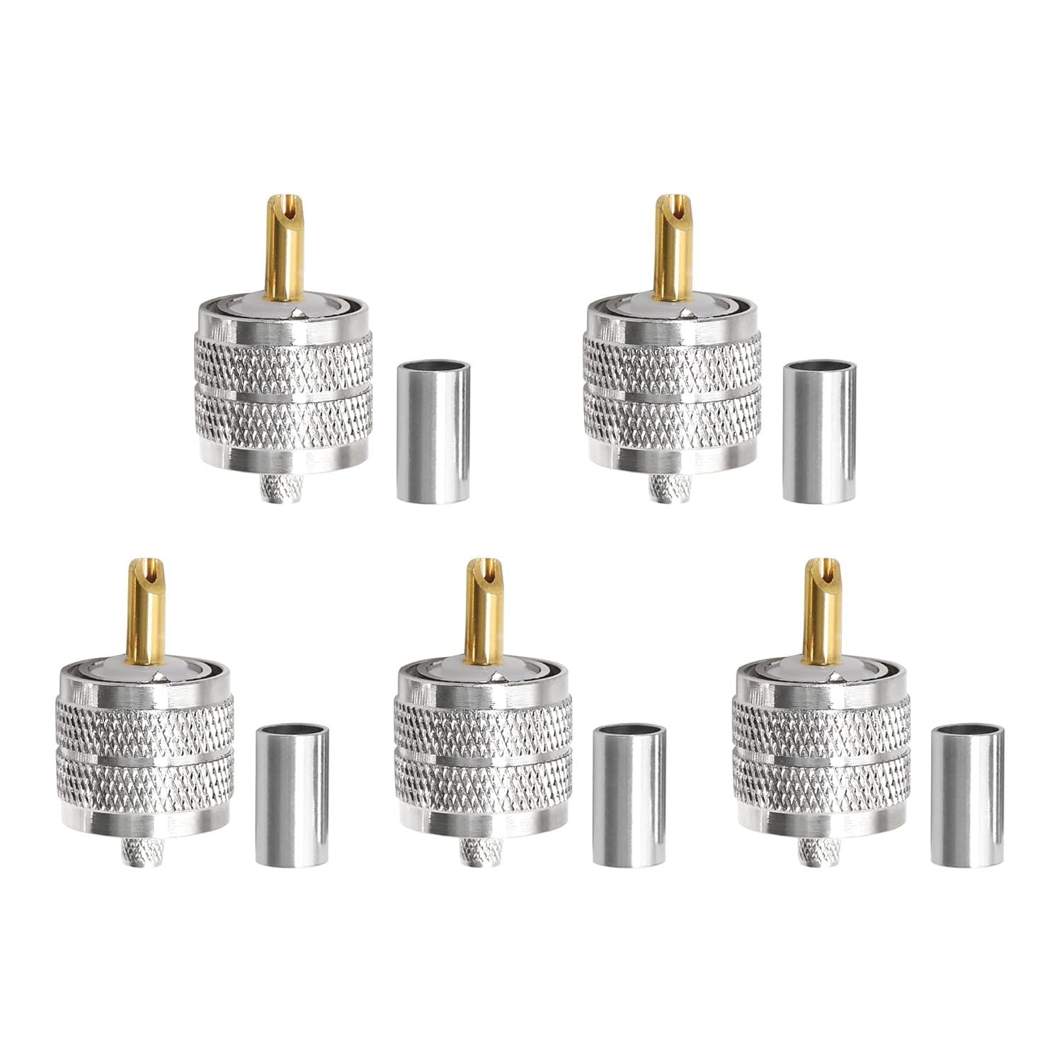 Anina PL259 UHF Male RF Coax Solder Connector Crimp Plug Adapter for ...