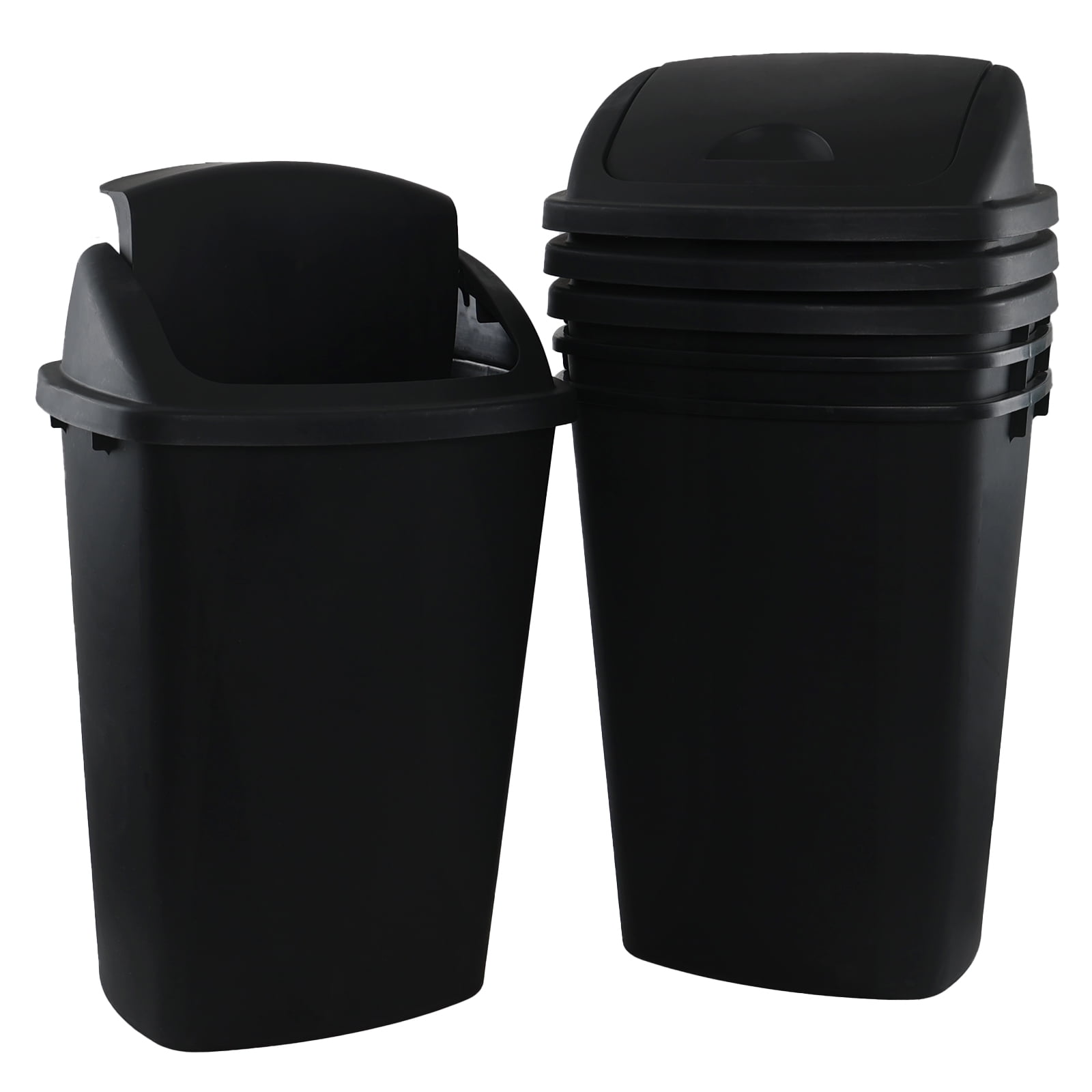 Aninhao 13 Gallon Garbage Can with Swing Lid, 4 Pack Plastic Kitchen ...