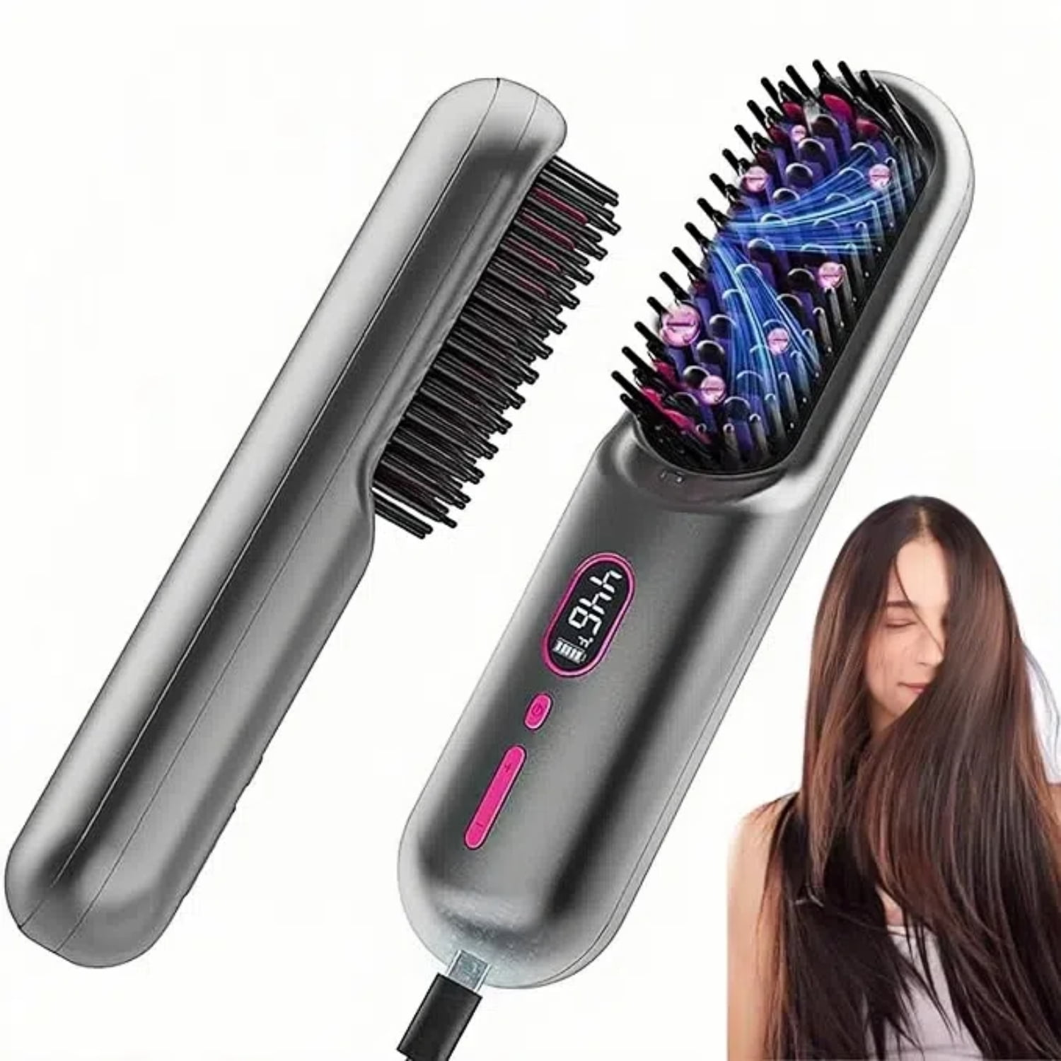 Anion Cordless Electric Straightening Comb with Tourmaline Ceramic ...