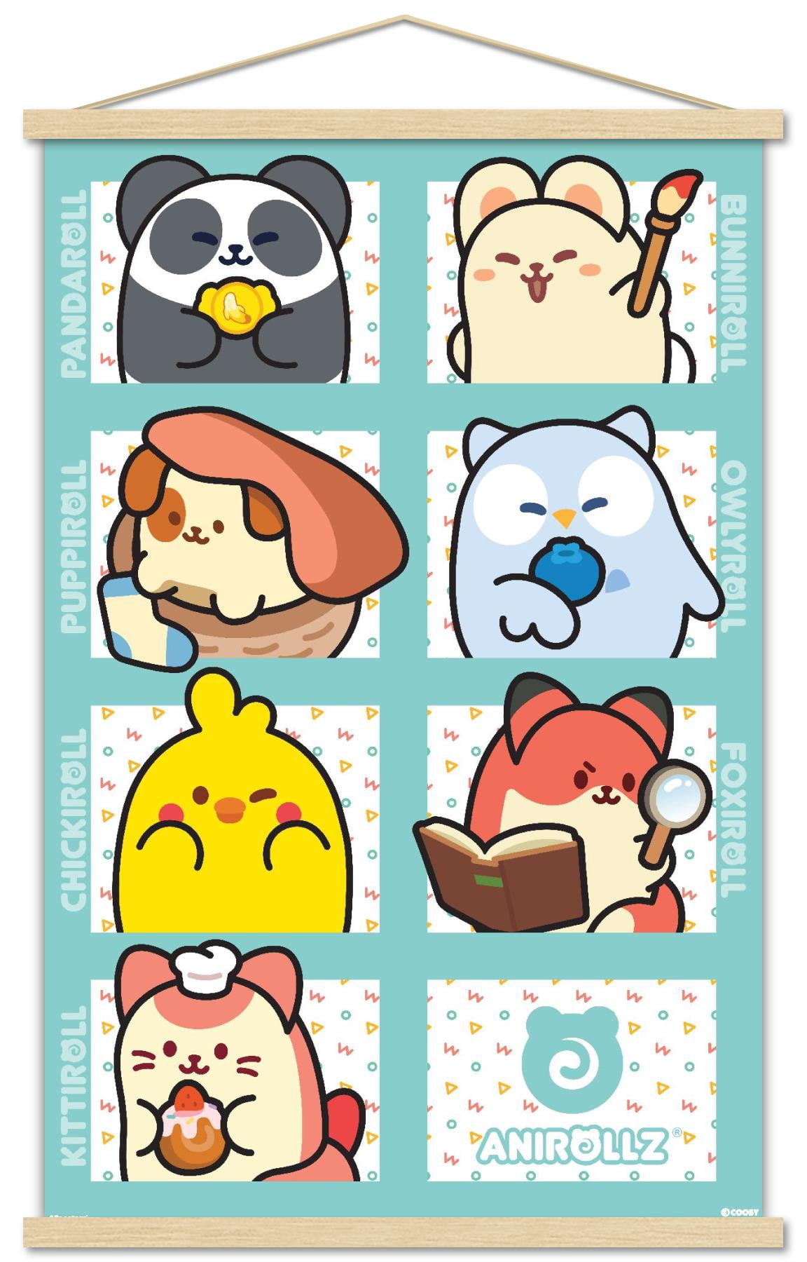 Anirollz - Grid Wall Poster with Magnetic Frame, 22.375" x 34 ...