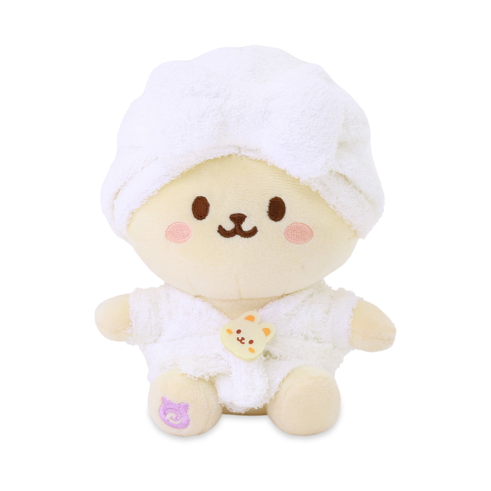 Anirollz SPA Day 6” Small White Bath Gown Bunniroll Sitting Stuffed ...