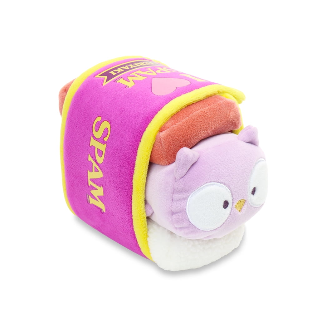 Anirollz x SPAM Ham 6" Cute Purple Owl Character Small Plush Blanket ...