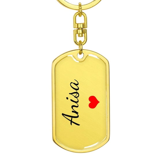 Anisa Keychain – Custom Name Keychain for Women Title: Dog Tag with ...