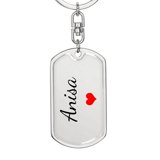 Anisa Keychain – Custom Name Keychain for Women Title: Dog Tag with ...