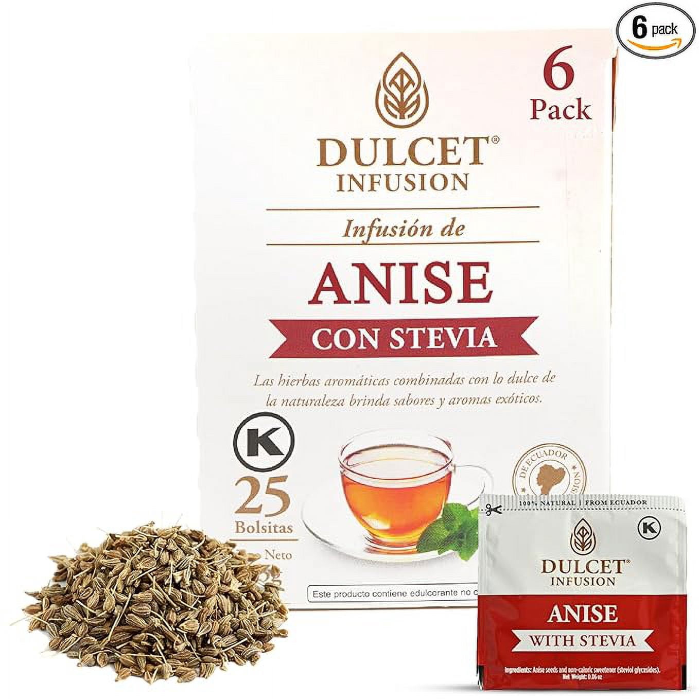 Anise Herbal Tea Bags - 25 Caffeine Free Tea Bags - Fruit Tea with ...
