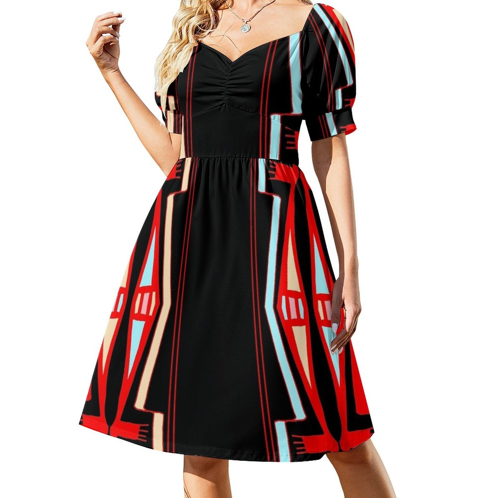 Anishinaabe Red Line Art 1 Dress dresses for official occasions Woman ...