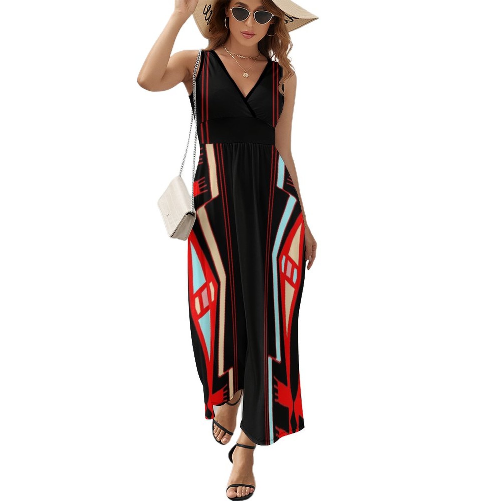Anishinaabe Red Line Art 1 Sleeveless Dress elegant women's sets Women ...