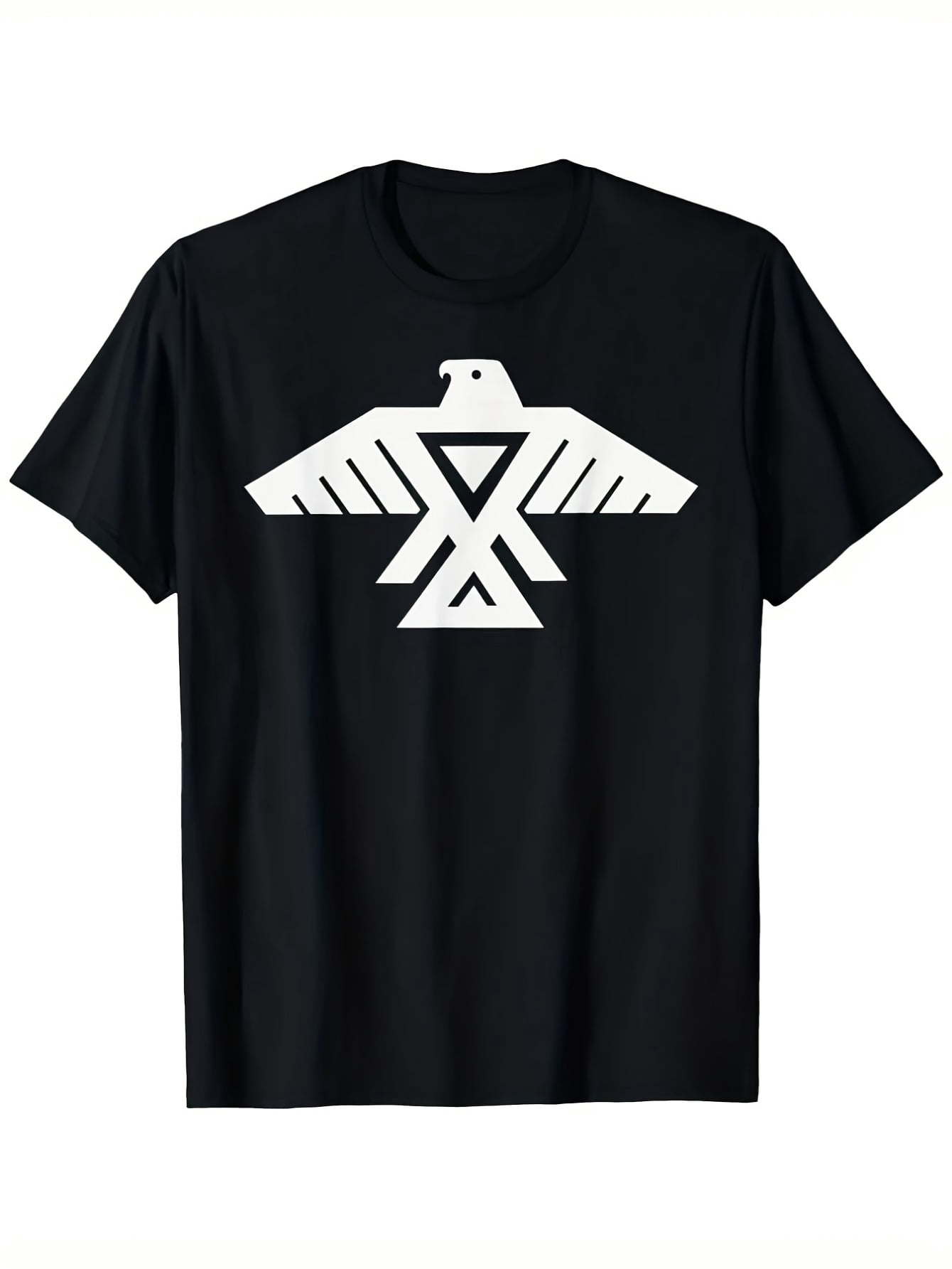 Anishinaabe Thunderbird Flag Symbol T-Shirt | Black with White Full ...