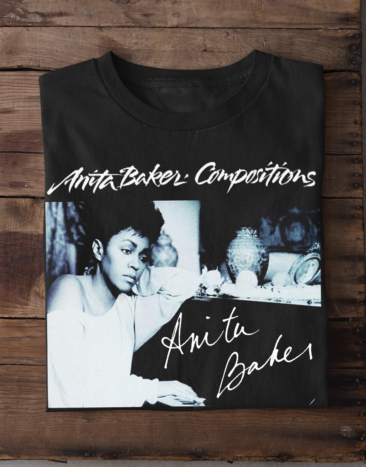 Anita Baker Signature For Fans Black T-Shirt Cotton All Size MC606 ...
