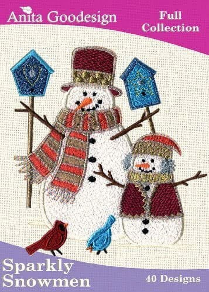 Anita Goodesign Embroidery Designs Sparkly Snowmen - Walmart.com