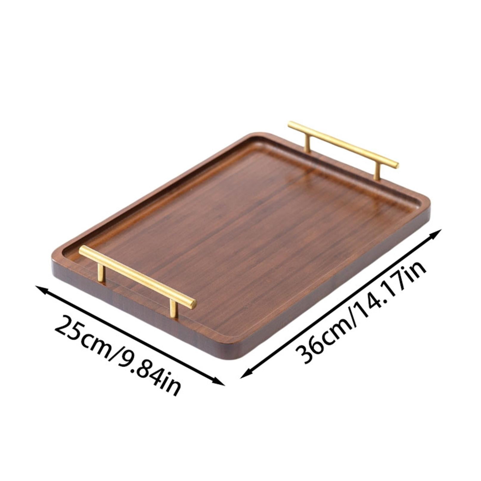 Anitoystore Bamboo Serving Tray with Gold Handles, Food Tray for ...