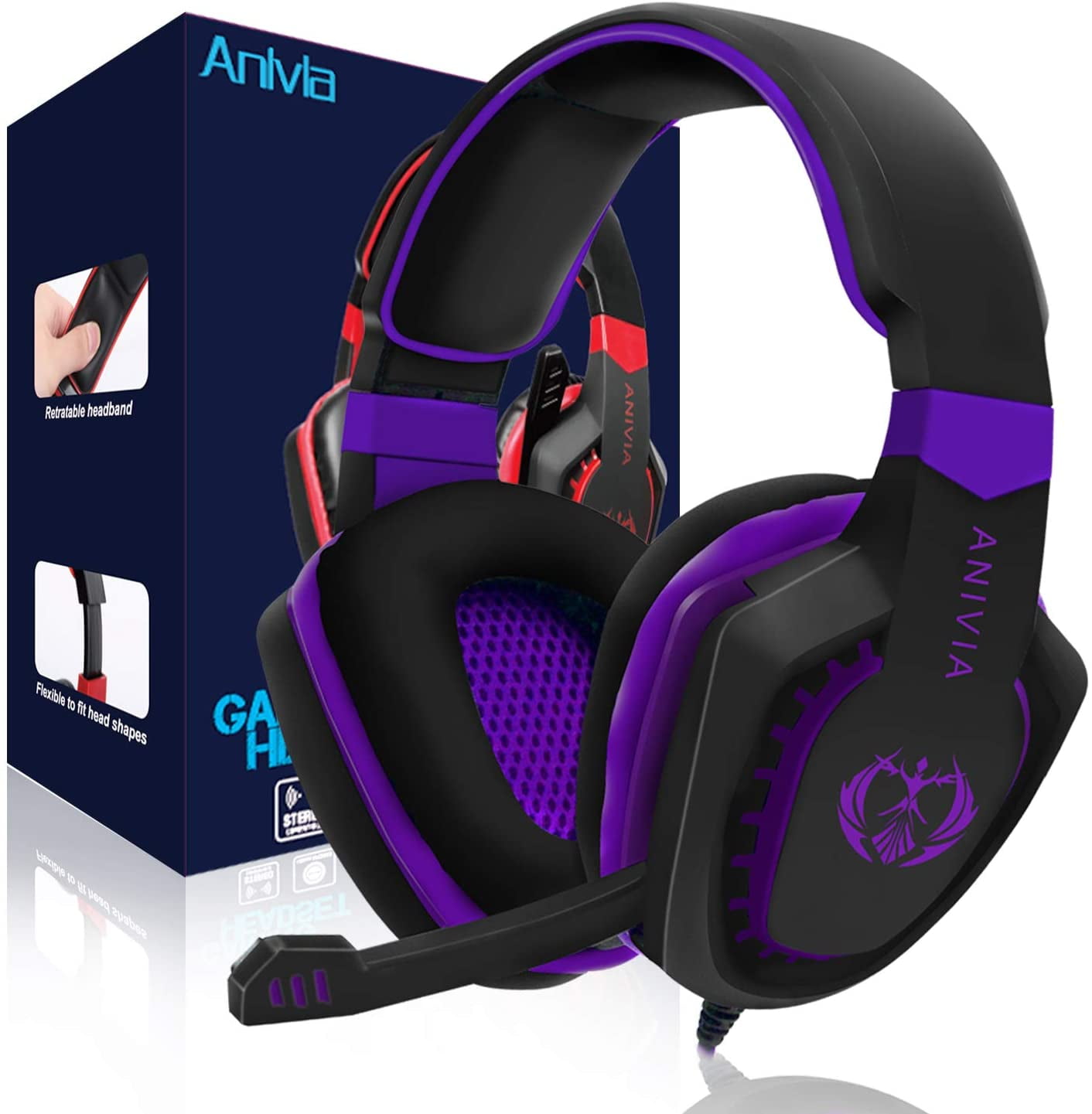Anivia AH28 Gaming Headset Bass Surround Noise Isolating Over Ear ...