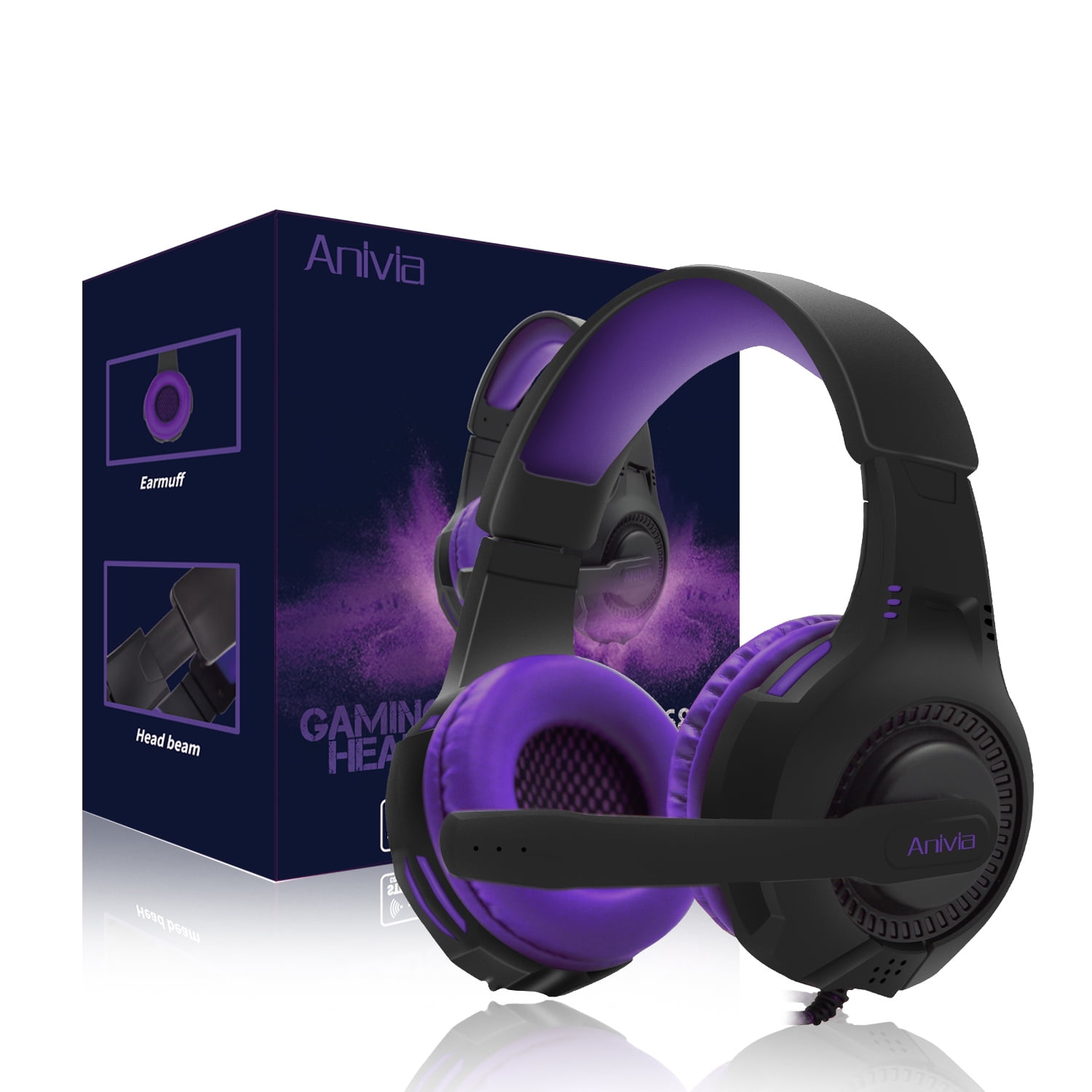 Anivia Gamer Headset - Wired 3.5mm, Over-Ear, PC Compatible, Adjustable ...