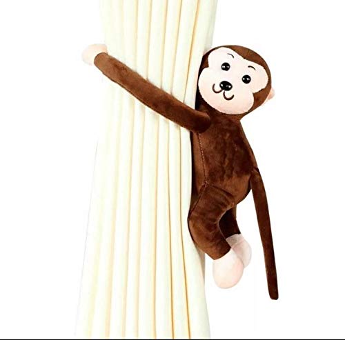 Anjali Overseas 2 Pcs Monkey Soft Plush Toy Curtain Tiebacks Buckle ...