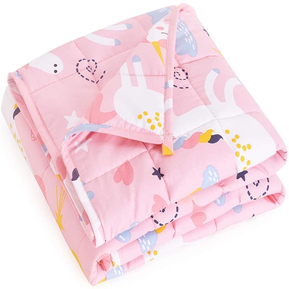 Anjee Kids 5 lbs Weighted Blanket, Cooling Sleep Aid for 40-60 lb Girls ...