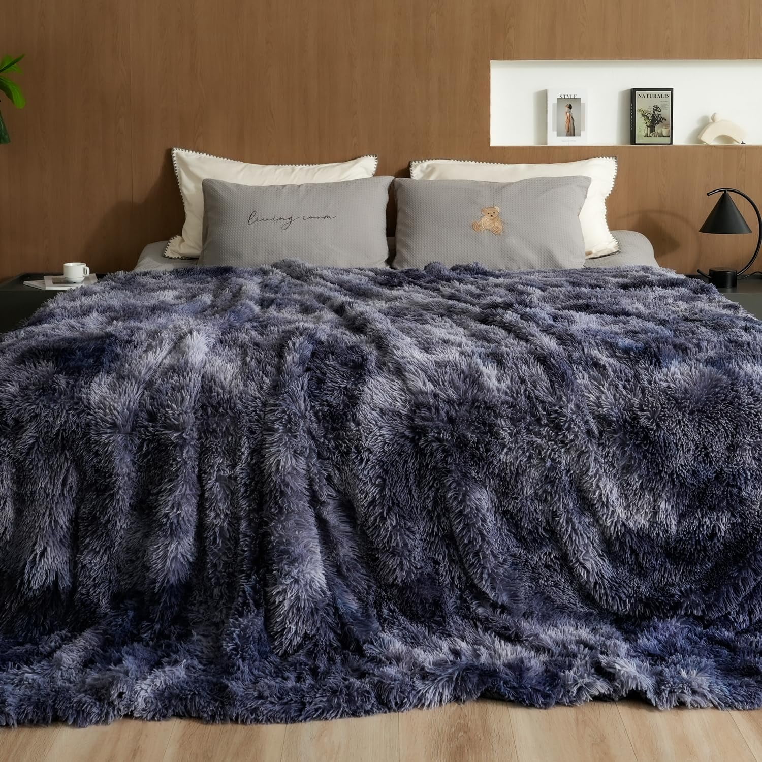 Anjee Faux Fur Soft Fuzzy Plush Sherpa Fluffy Fleece Long Hair Throw ...