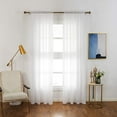 Anjee White Sheer Curtains for Living Room 63 inch Length 2 Panels Set ...