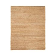CAMILSON Solid Non Shedding Easy-Cleaning Outdoor Jute Rug Off-White ...