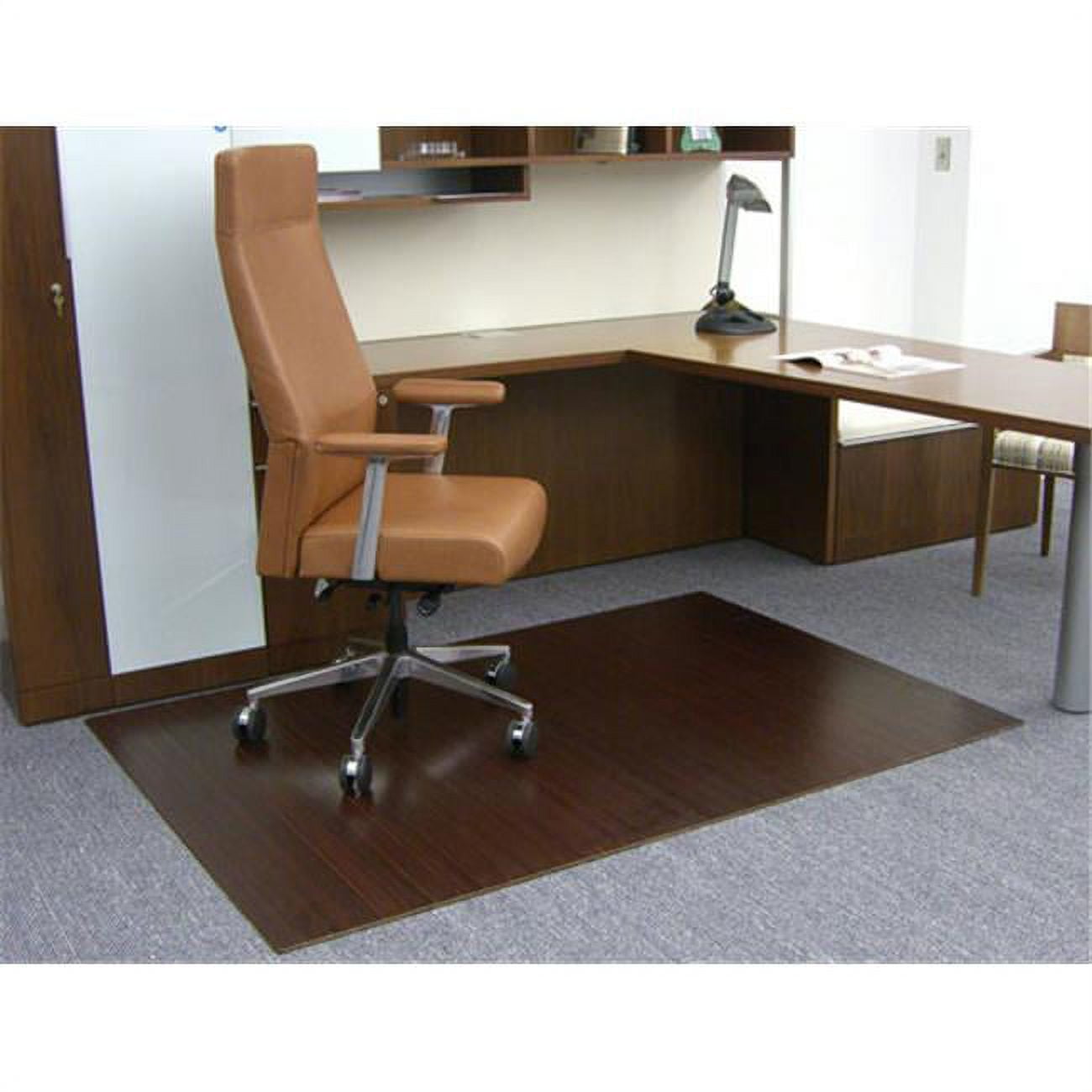 Anji Mountain Bamboo Roll-Up Chair Mat, 48" x 72", 1/4"-Thick, Dark ...