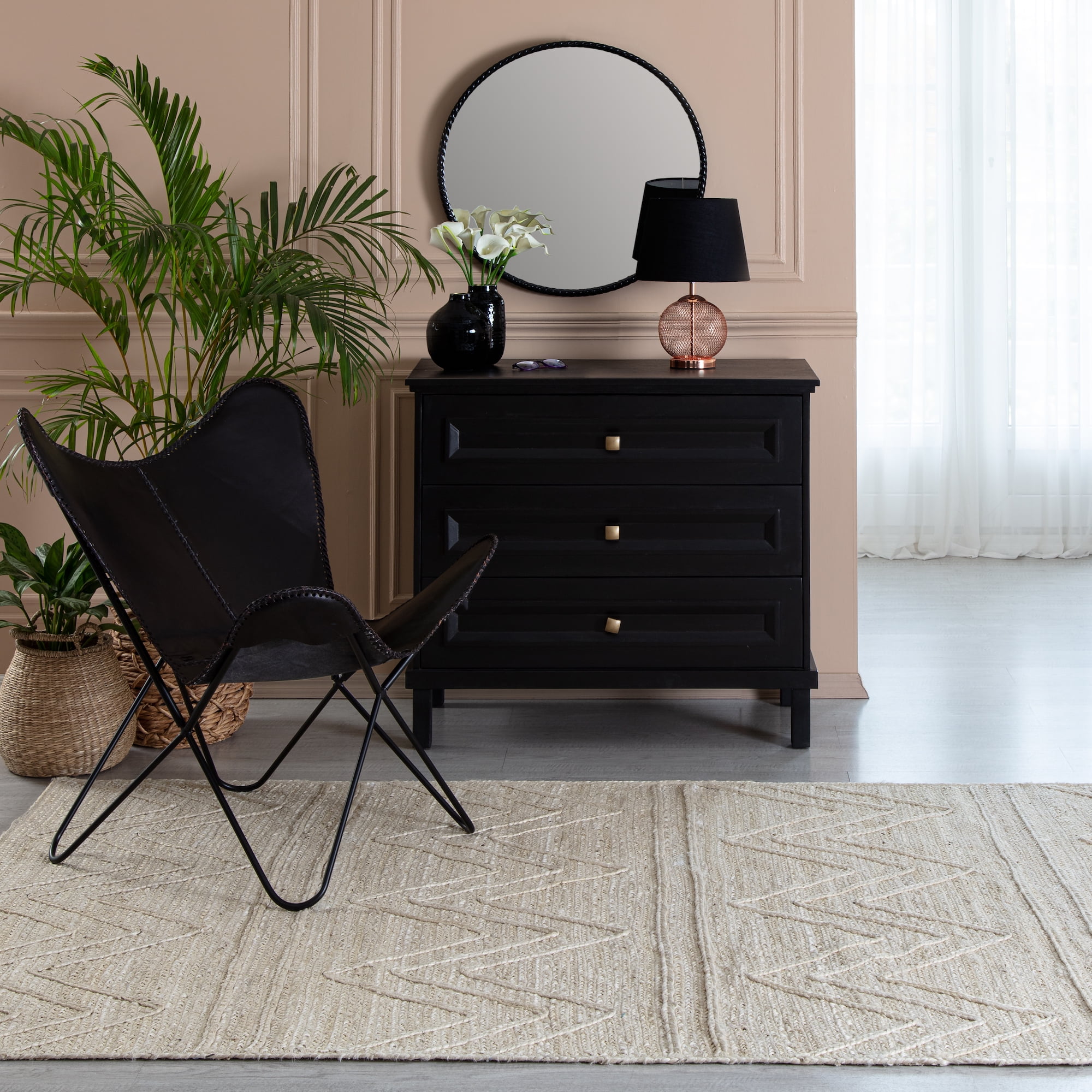 Jani Kresty Ivory Chevron Braided Area Rug 5' x 8' - Walmart.com