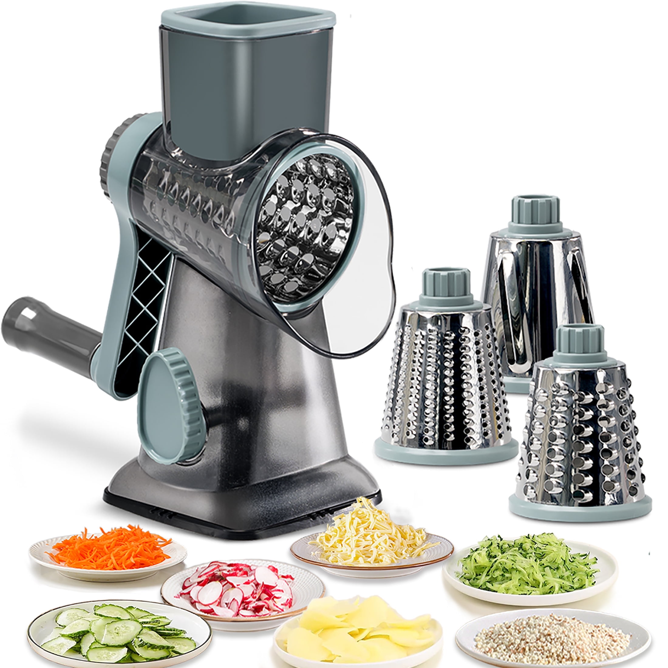 Anjinsoft Handheld Rotary Cheese Grater Vegetable Slicer for Kitchen ...