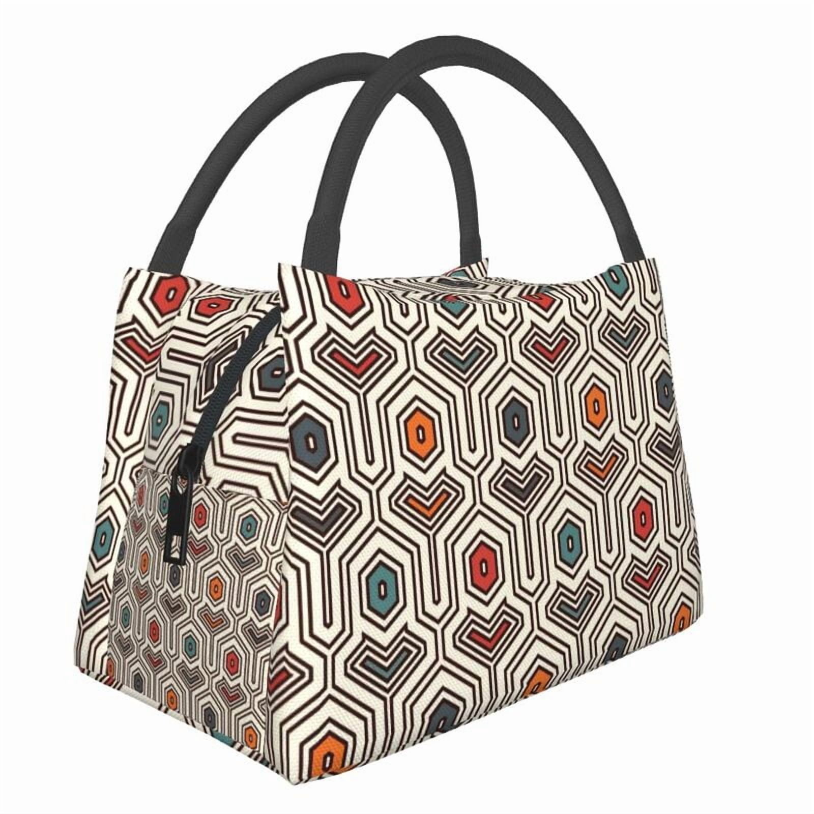 Ankara Geometric Pattern Insulated Lunch Bags for Women African Tribal ...