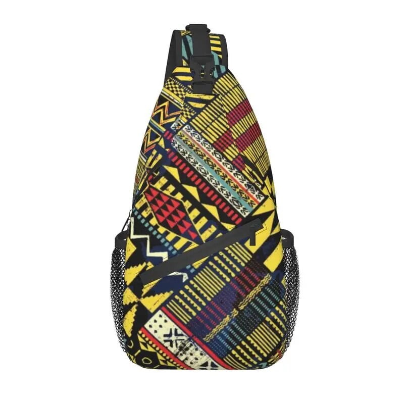 Ankara Kitenge African Print Sling Bag for Men Fashion Geometric ...