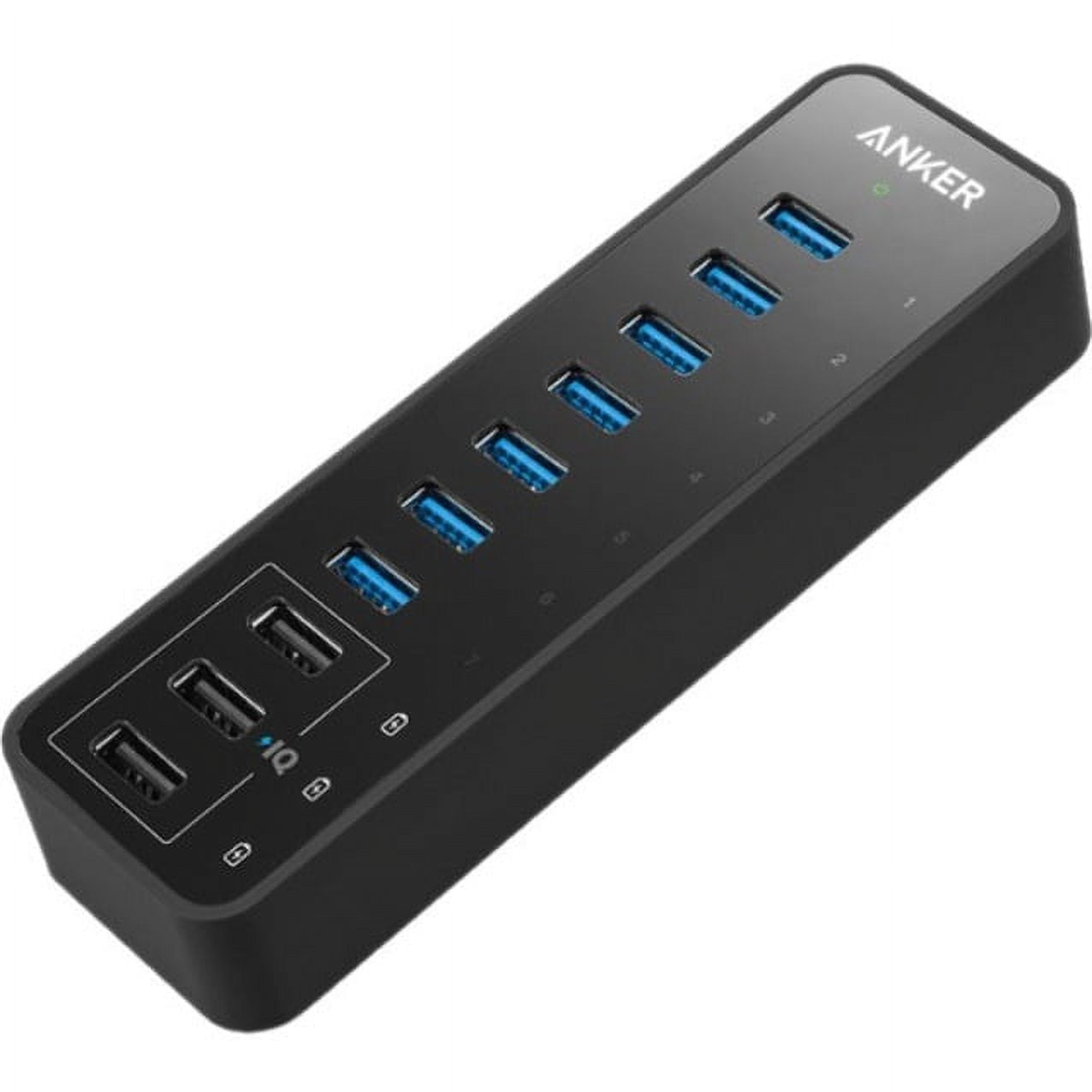 Anker 10 Port 60W Data Hub with 7 USB 3.0 Ports and 3 PowerIQ Charging ...