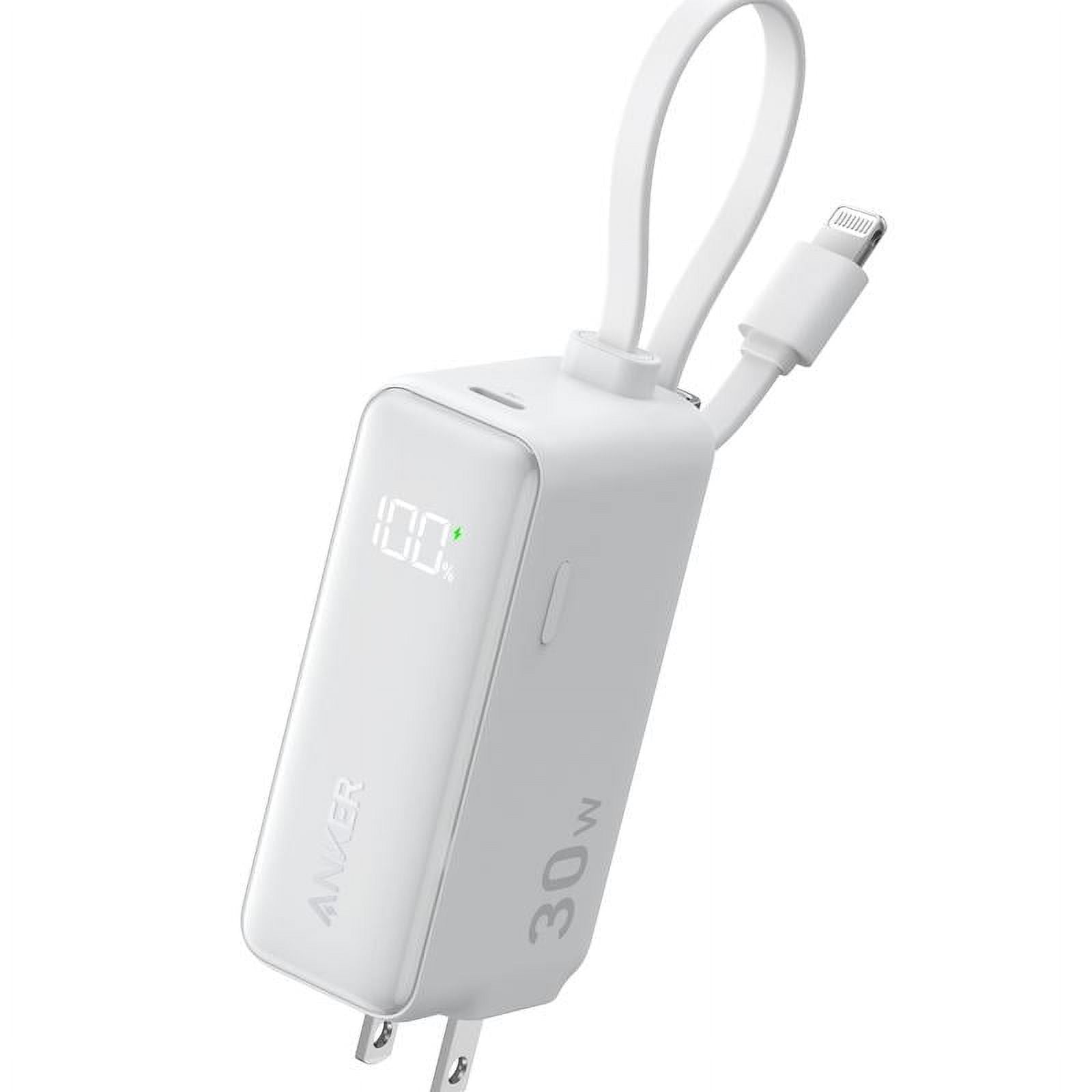 Anker 3-in-1 Power Bank, 5,000mAh Portable Charger with Built-In Cable ...