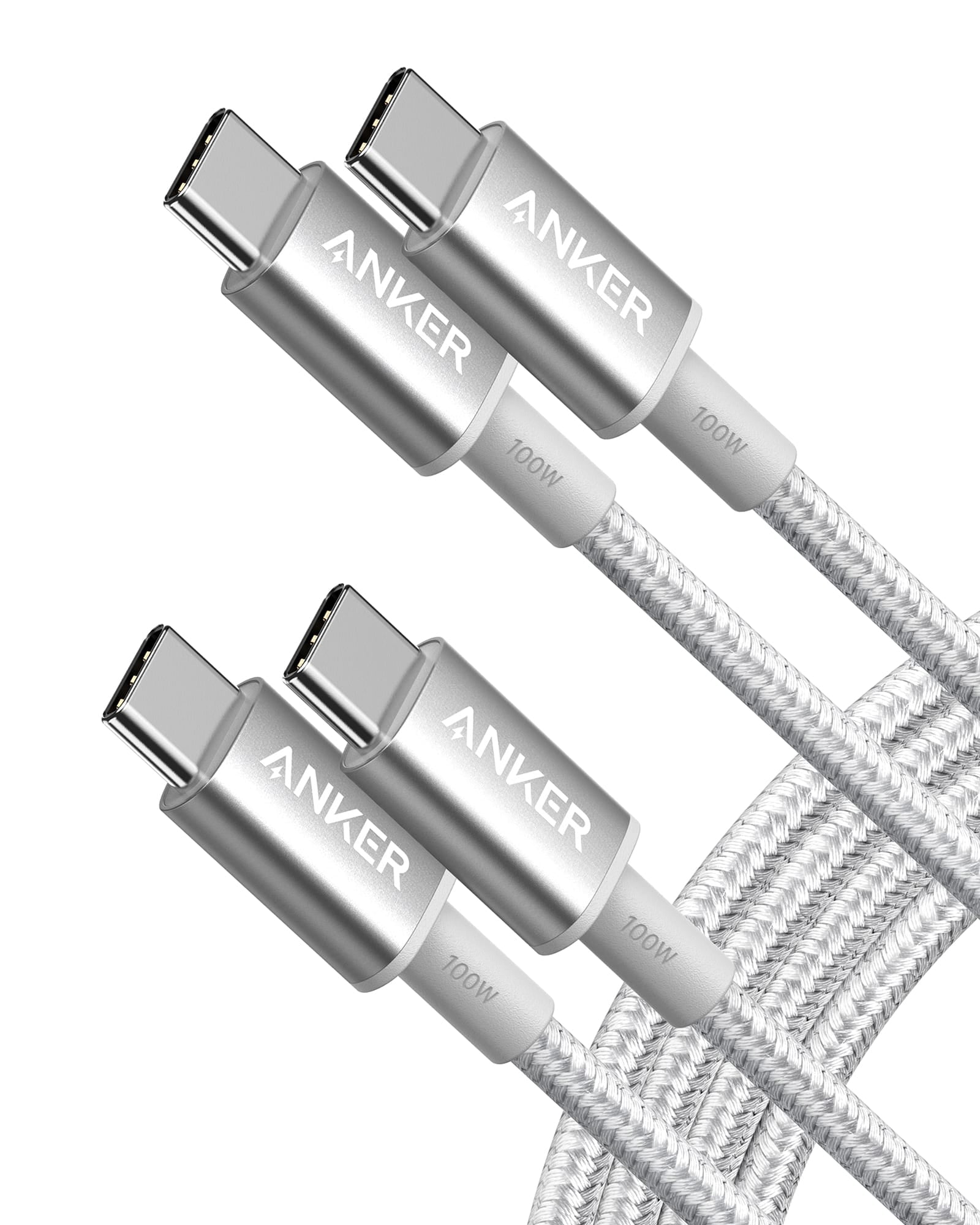 Anker 333 Fast USB-C to USB-C Charging Cable, 100W, 6ft Nylon 2-Pack ...