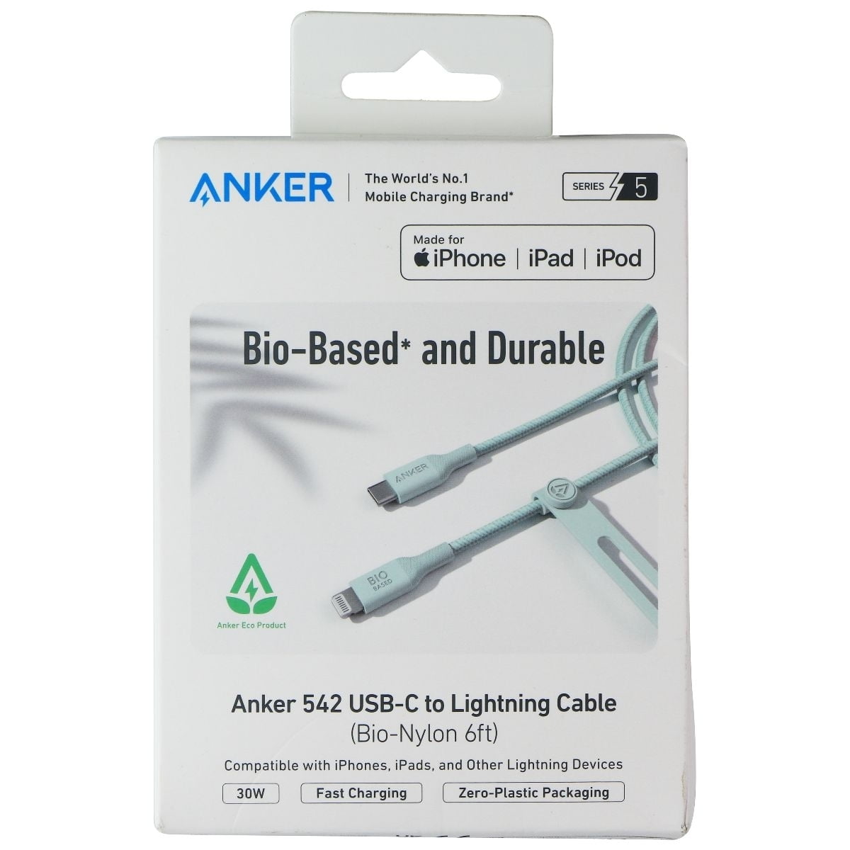 Anker 542 USB-C to 8-Pin Cable (Bio-Nylon 6ft) - Green - Walmart.com