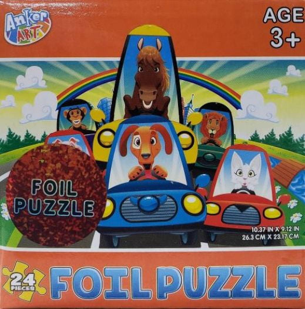 Anker Art Animals Driving Cars Foil Puzzle 24 Pieces - Walmart.com