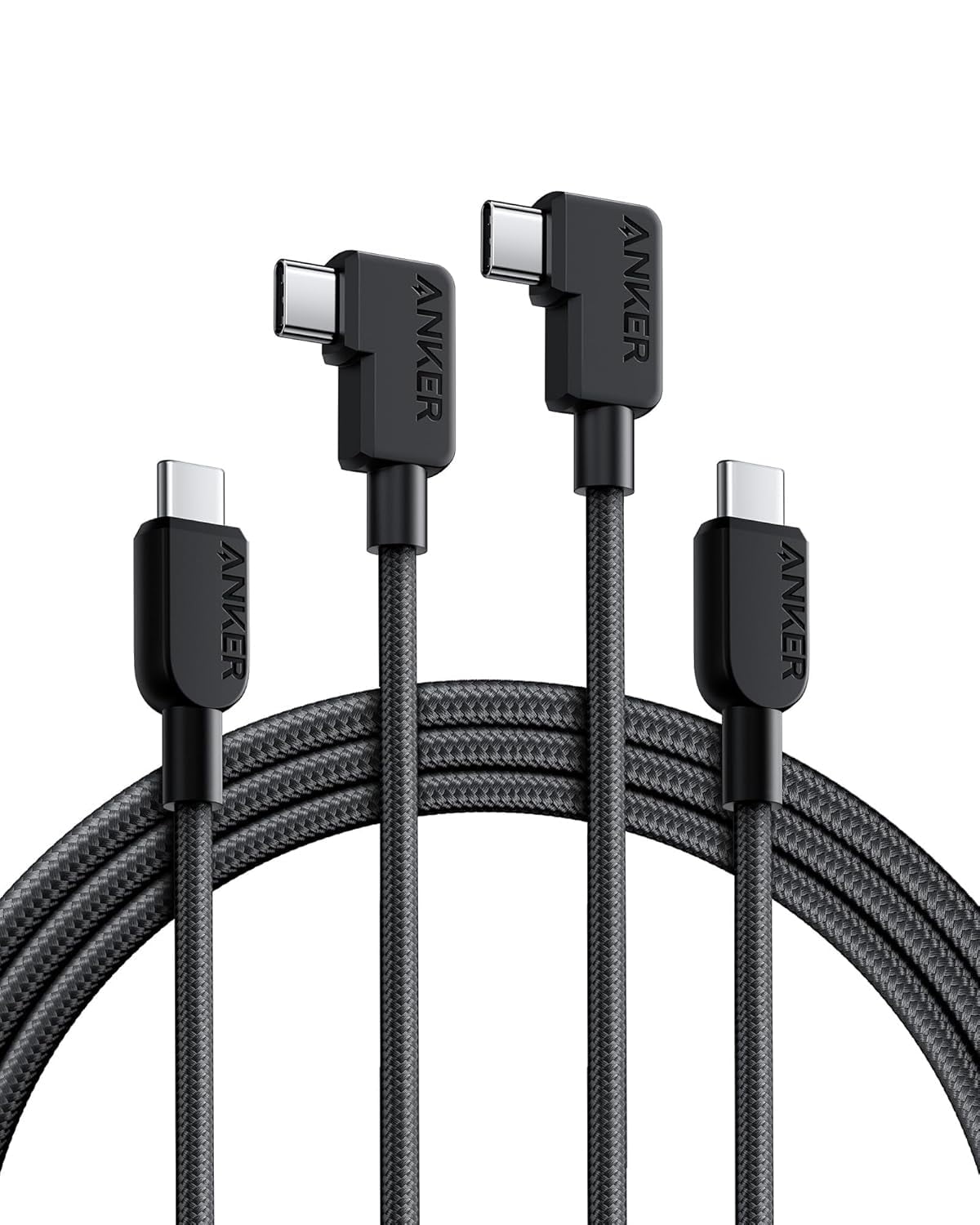Anker Cable Right Angle, 240W 2-Pack 6 ft USB C to USB C Cable, 90 ...