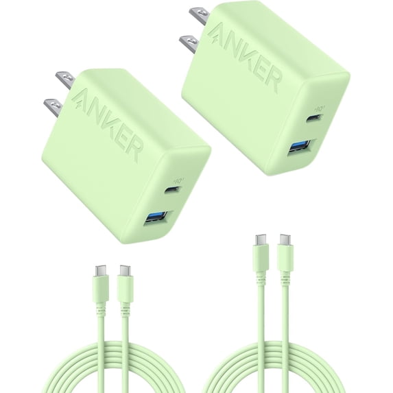 Anker Charger, USB C Charger Block, 20W, 2-Pack with 2 USB-C Cables ...