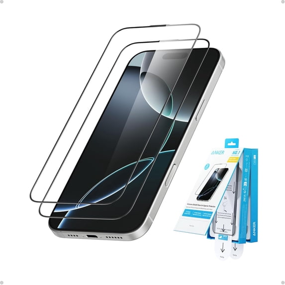 Anker Easy Fit HD Screen Protector, for iPhone 16 Screen Protector ...
