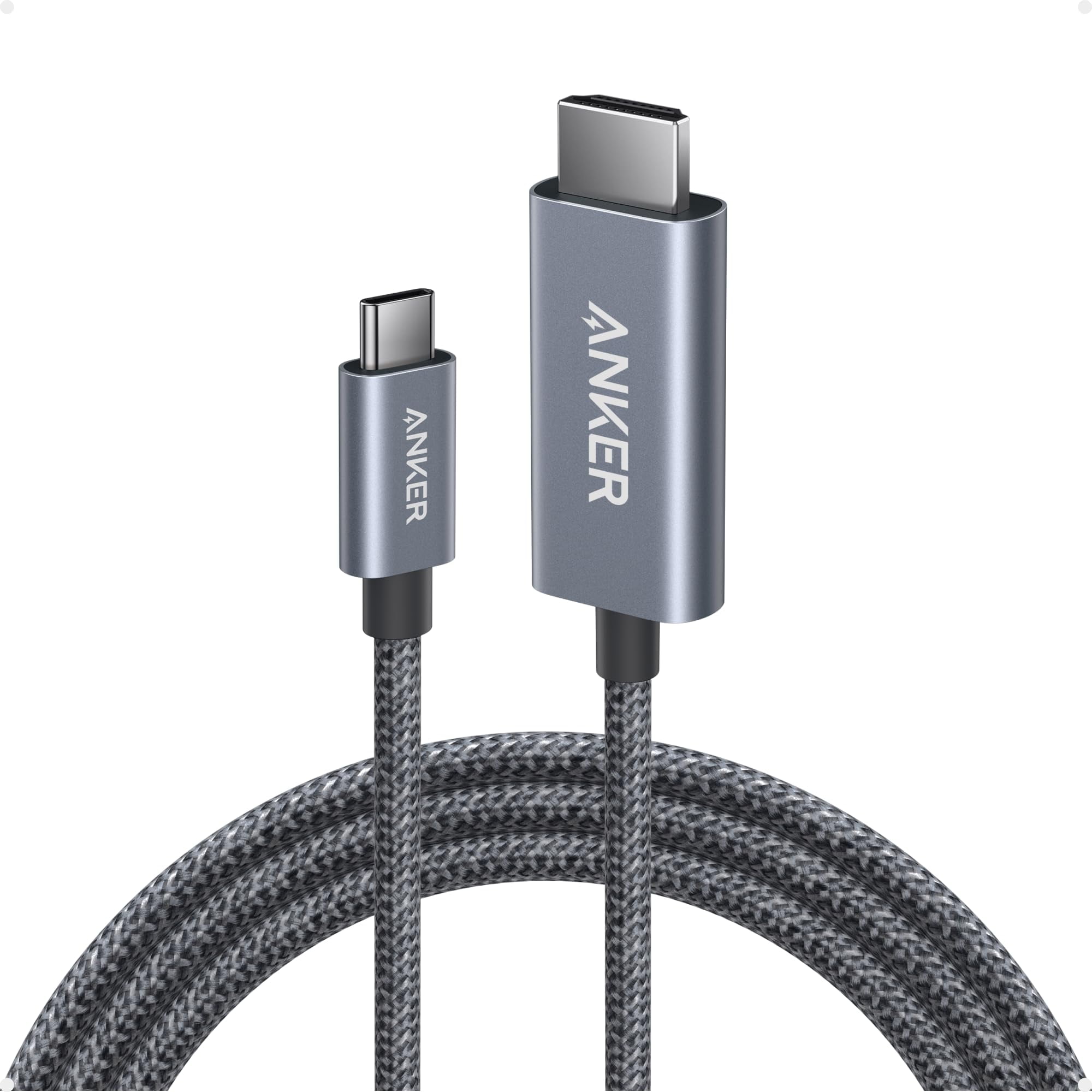 Anker HDMI Cable, 4K@60Hz Ultra-Fast Nylon-Braided USB C to HDMI Cord ...
